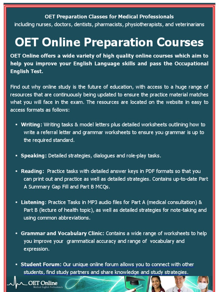 OET Online Preparation Courses Overview | PDF | Reading (Process ...