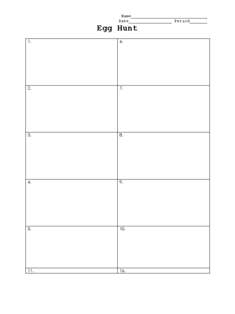 Egg Hunt Activity Worksheet | PDF
