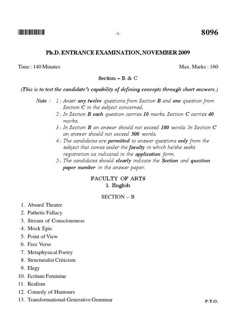 Kerala University PHD Entrance Exam Question | PDF | Distillation ...