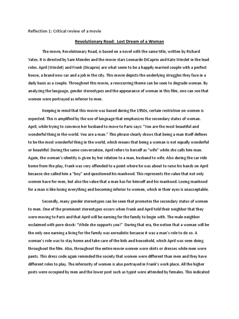 Reflection 1 | PDF | Man | Gender