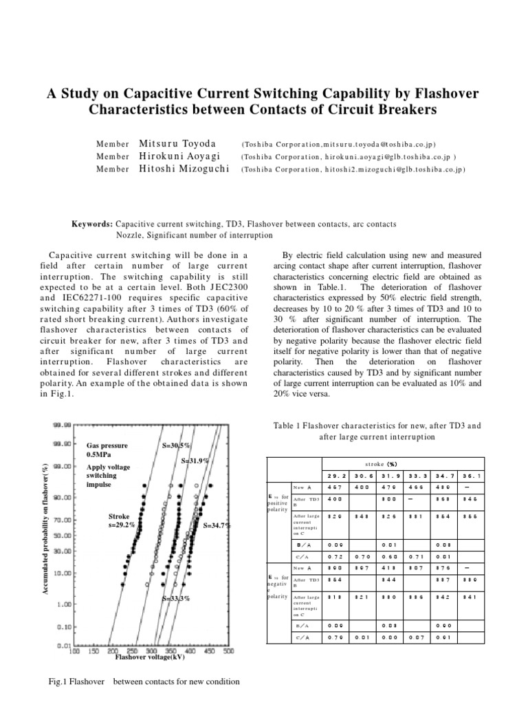 A Study On Capacitive Current Switching Capability by Flashover ...