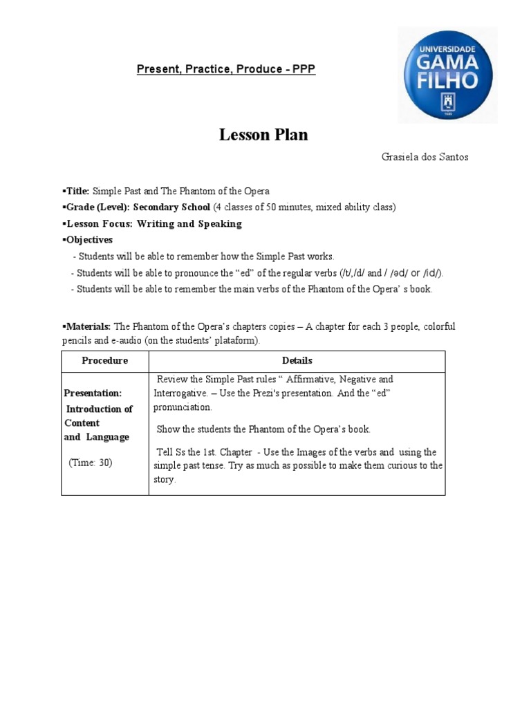PPP - Lesson Plan | PDF