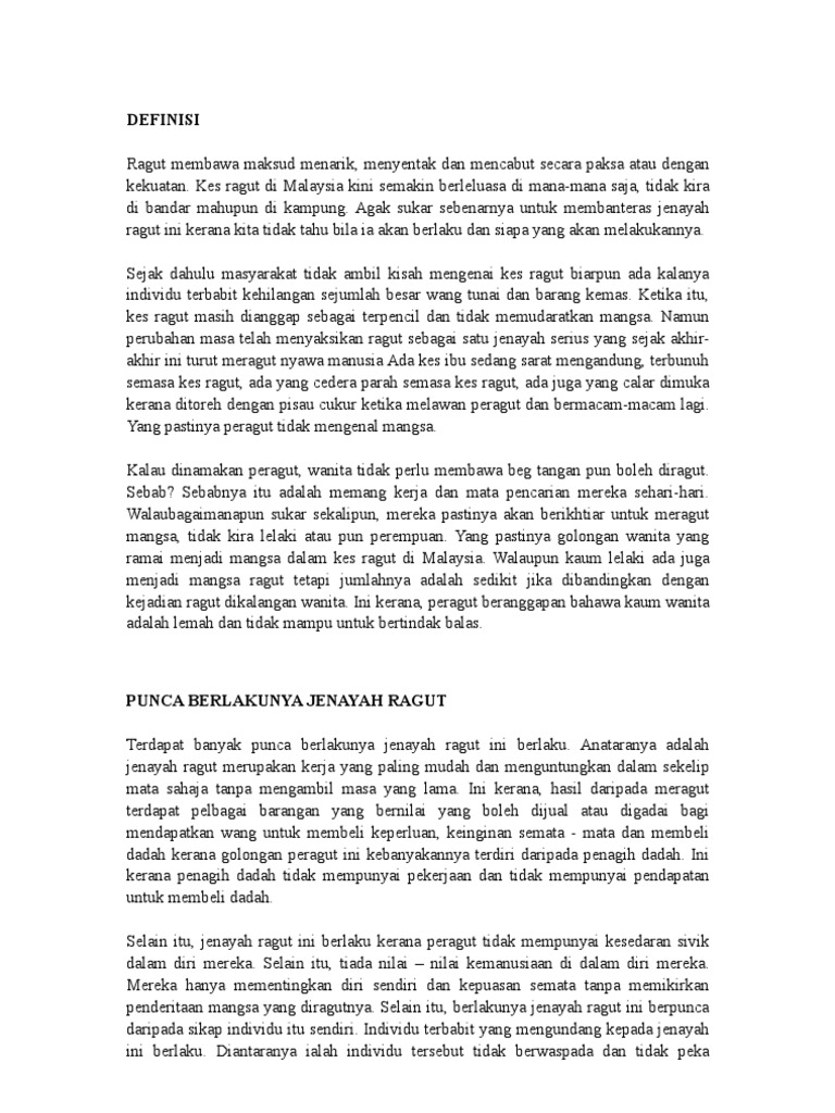 Kes Ragut Di Malaysia | PDF