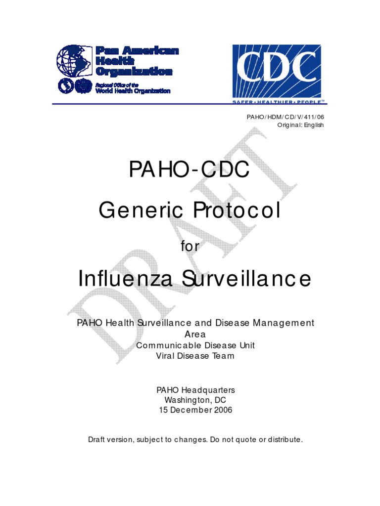 Paho-Cdc Generic Protocol Influenza Surveillance | PDF | Influenza ...