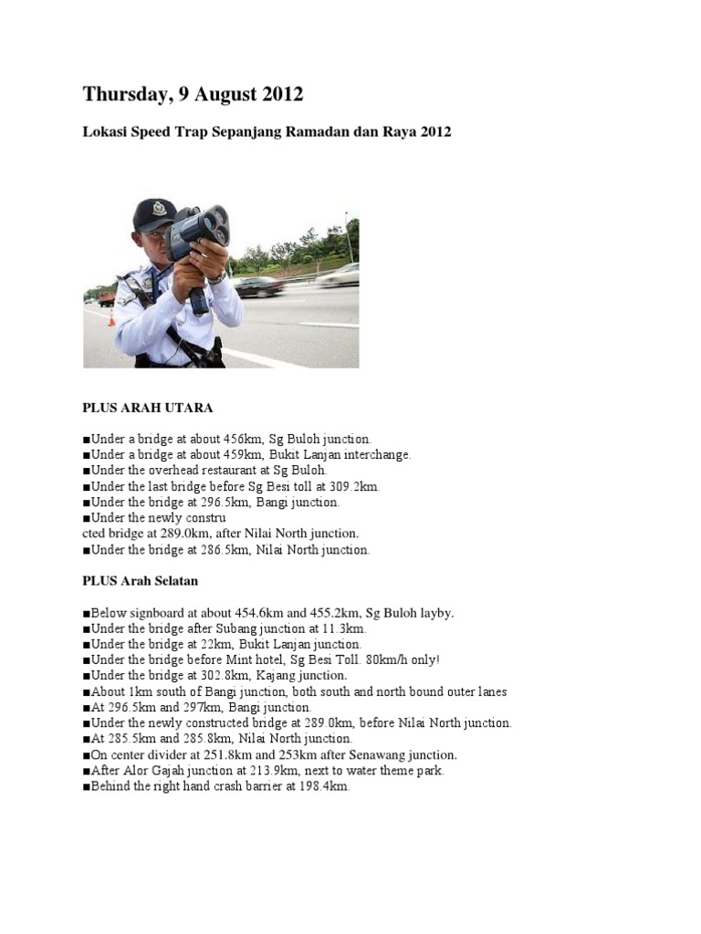 Speed Trap | PDF | Land Transport | Transport