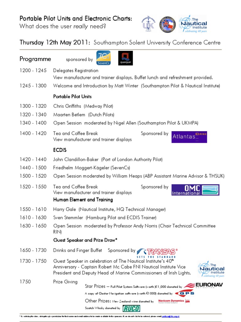 Portable Pilot Units and Electronic Charts - Revised Programme | PDF ...
