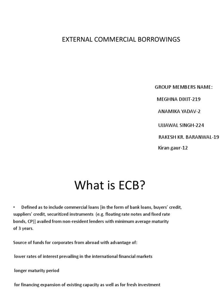 Ecb Presentation | PDF | European Central Bank | Loans