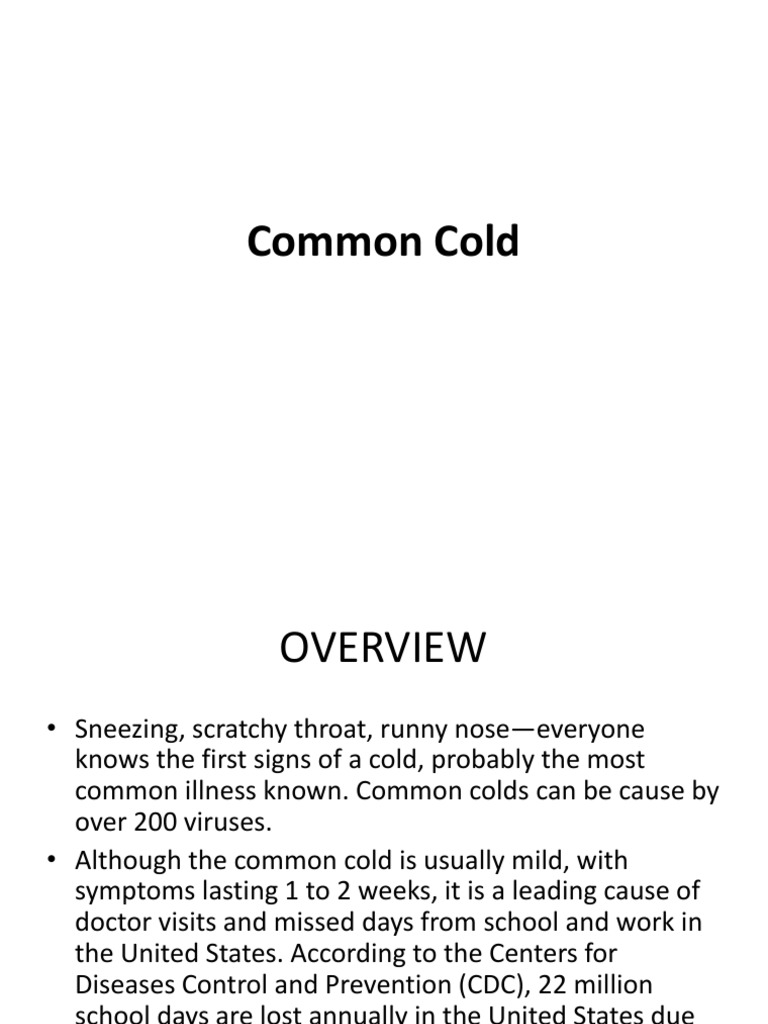 Common Cold | PDF | Common Cold | Epidemiology