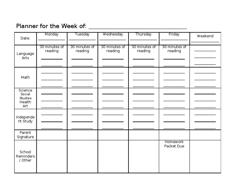 Weekly Lesson Planner Template | PDF | Social Science | Language Arts ...
