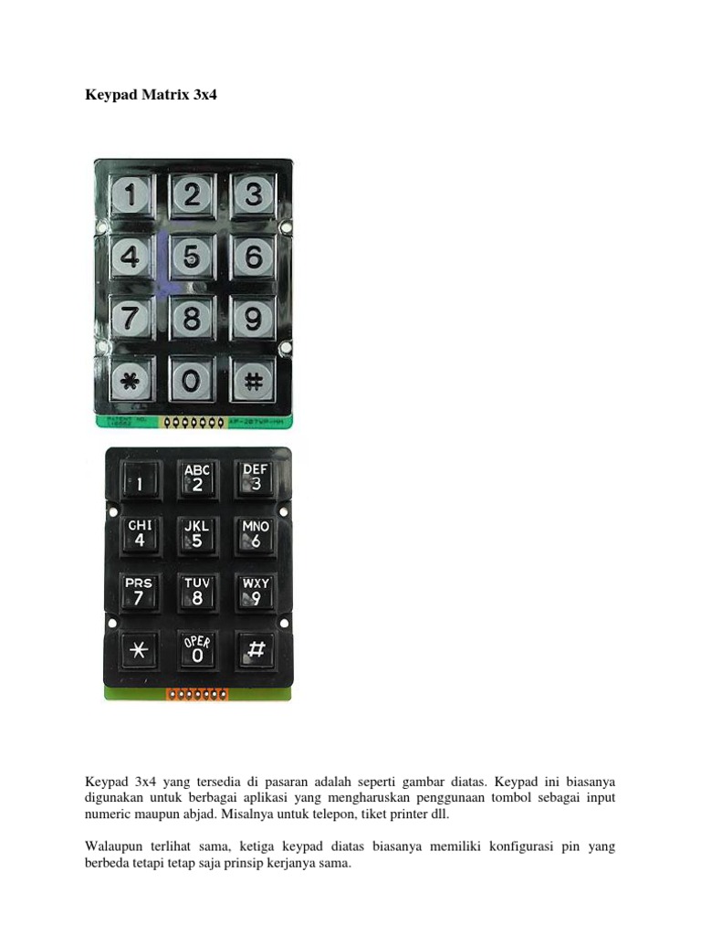 Keypad Matrix 3x4 | PDF