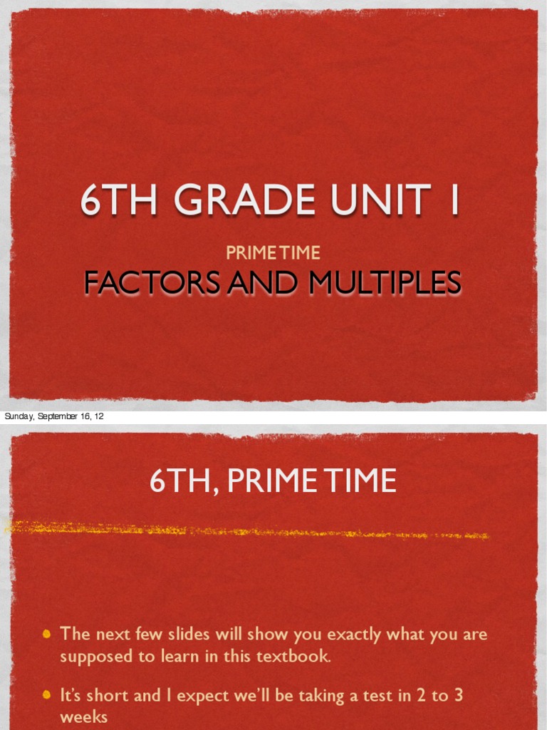 6th Grade Unit 1 Factors and Multiples | PDF | Prime Number | Numbers