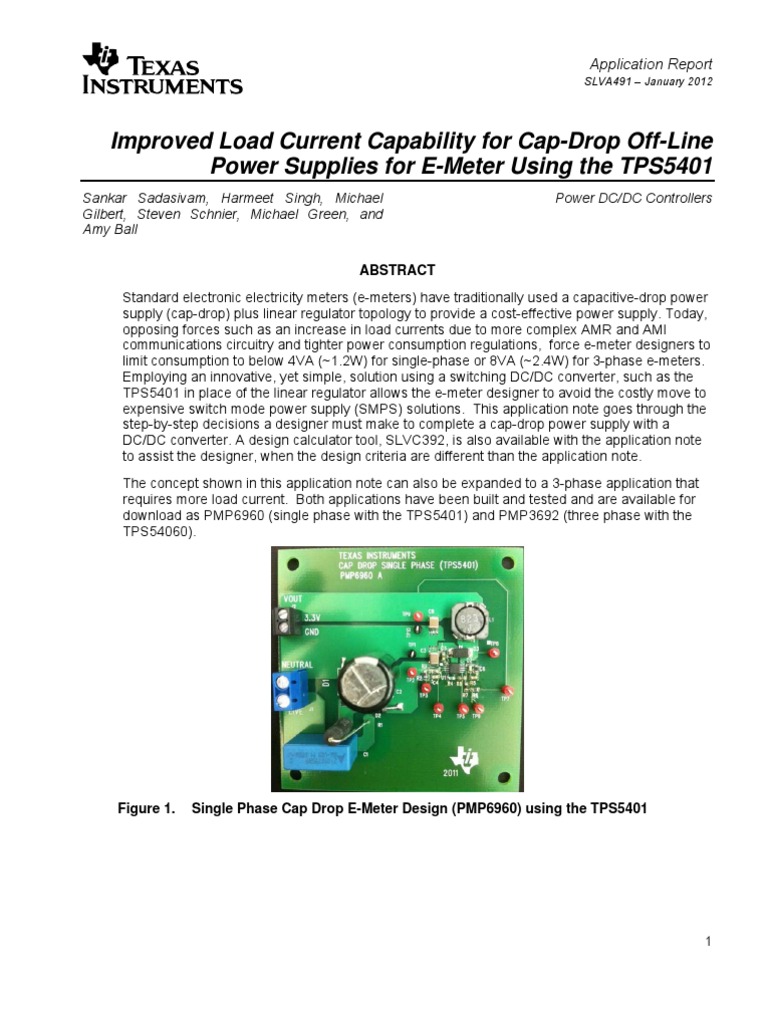 Cap-Drop Off-Line Power Supply | PDF | Capacitor | Power Supply