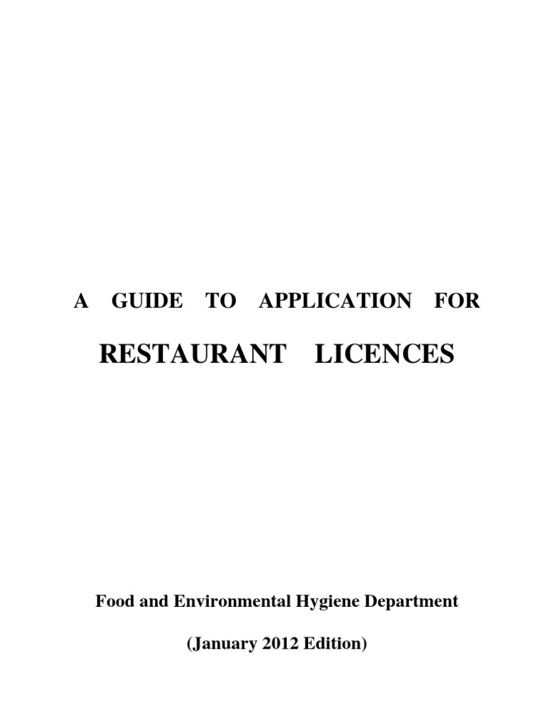 Restaurant License Application Guide | PDF | License | Lease