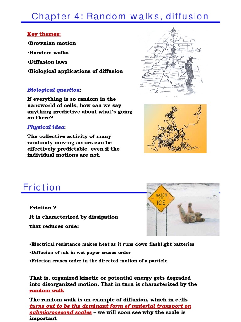 Chapter 4: Random Walks, Diffusion: Key Themes | PDF | Diffusion ...
