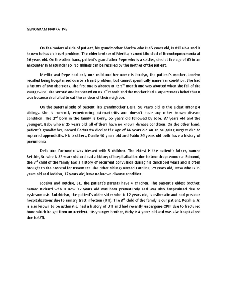 Genogram Paper Examples