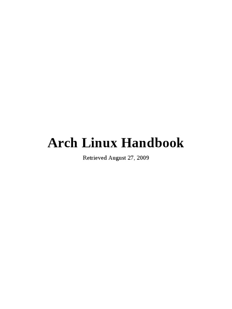 Arch Linux Handbook | PDF