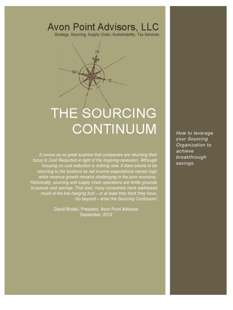 The Sourcing Continuum - Article by Dave Wolski | PDF | Marketing | Sales