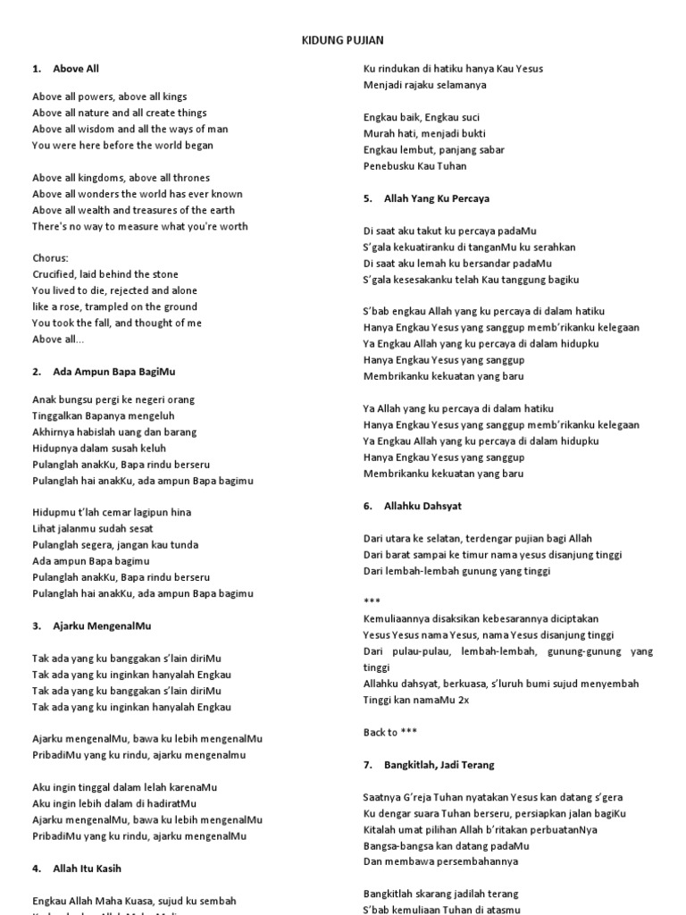 Kidung Pujian | PDF | Keyakinan dan Doktrin Agama | Mitologi