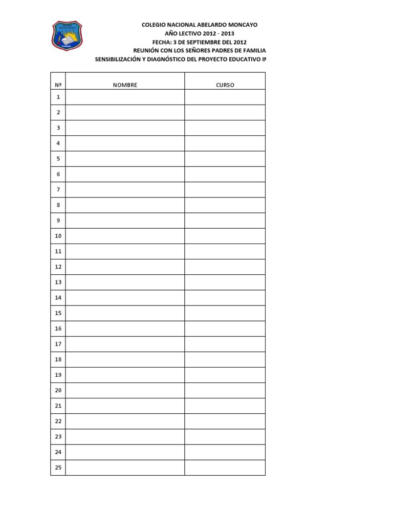 Hoja Firmas Padres de Familia | PDF | Ciencias sociales