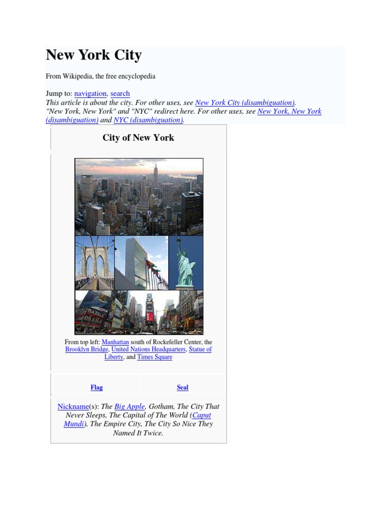 New York City | PDF | New York City | Sports