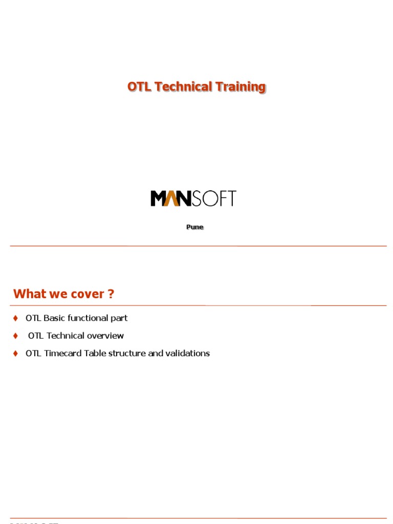 Otl Technical Training | PDF | Oracle Corporation | Navigation