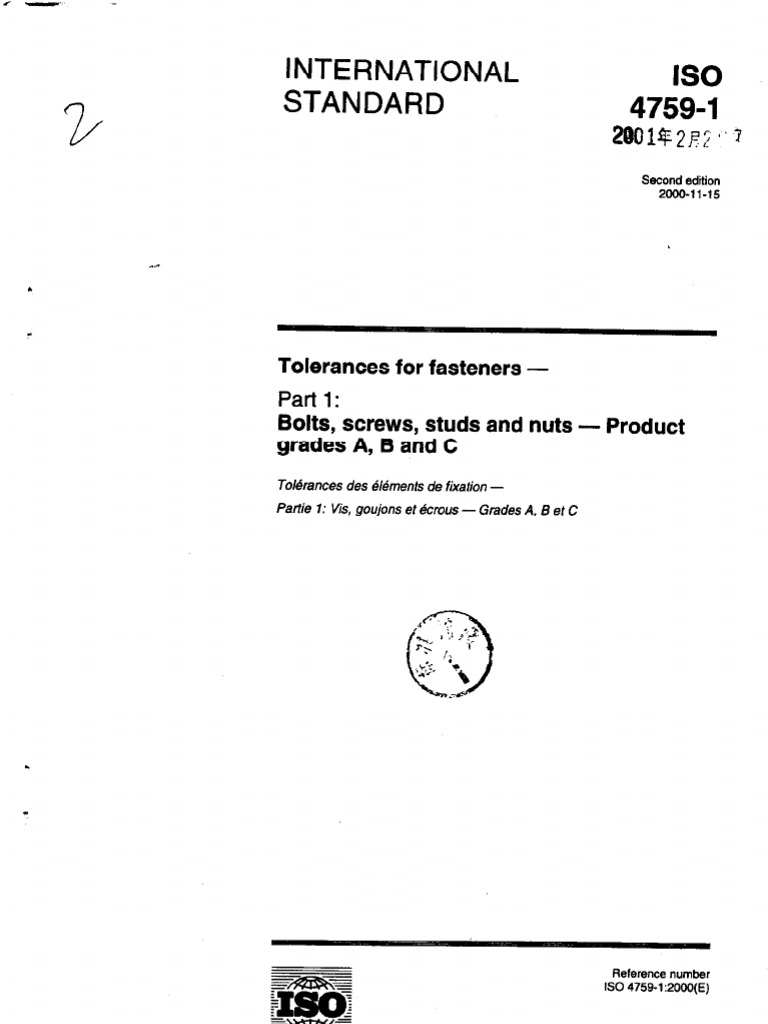Iso - 4759 1 2000 | PDF
