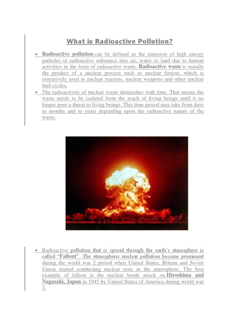 Radioactive Pollution | PDF | Radioactive Contamination | Radioactive Waste