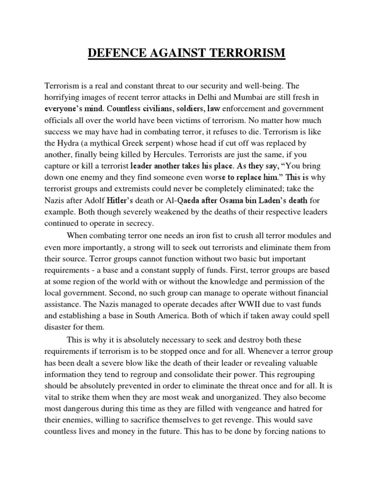 Defence Against Terrorism | PDF | Al Qaeda | World Politics