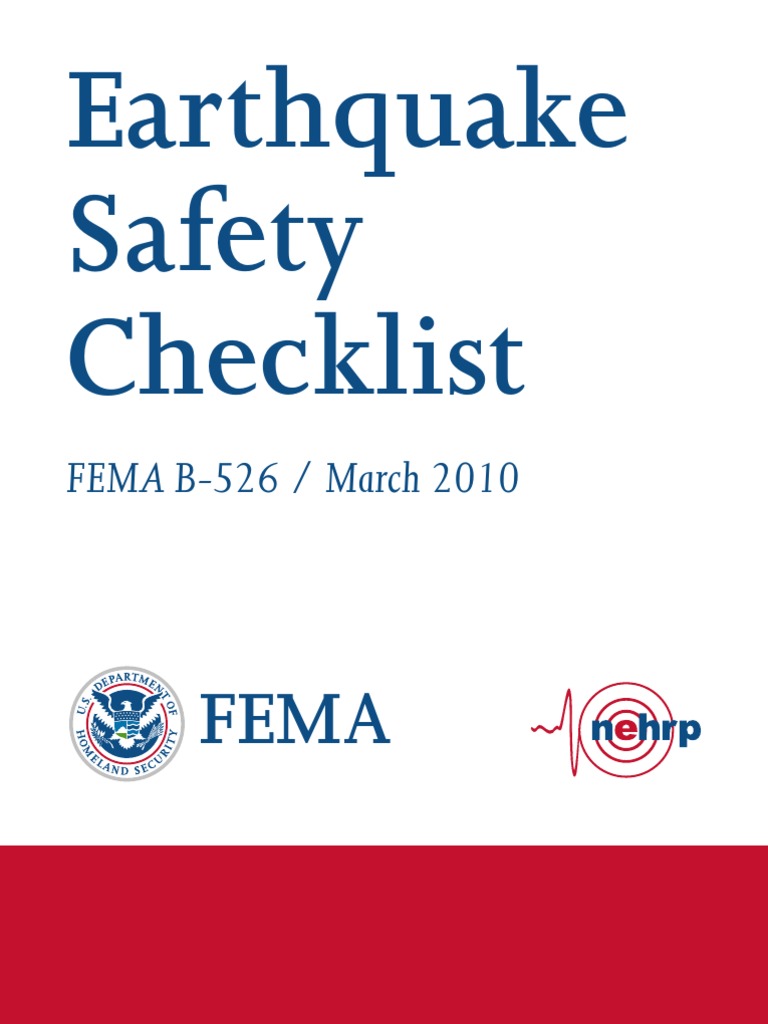 FEMA Earthquake Checklist | PDF | Federal Emergency Management Agency ...