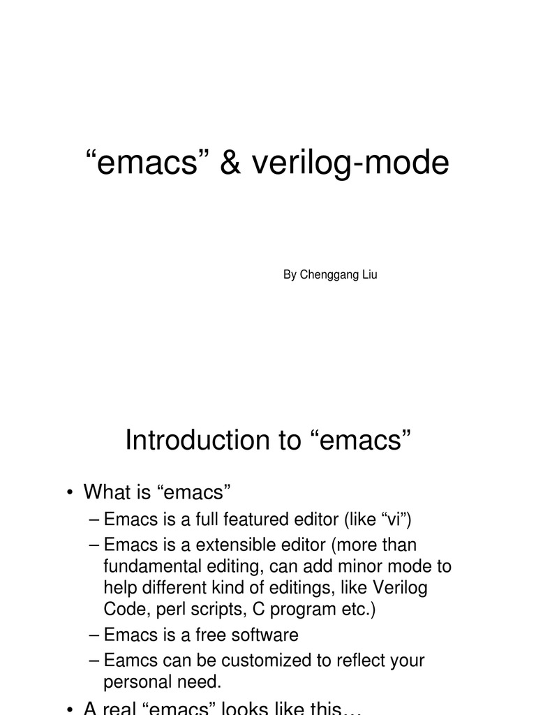 Emacs Verilog Mode | PDF | Mouse (Computing) | Shell (Computing)