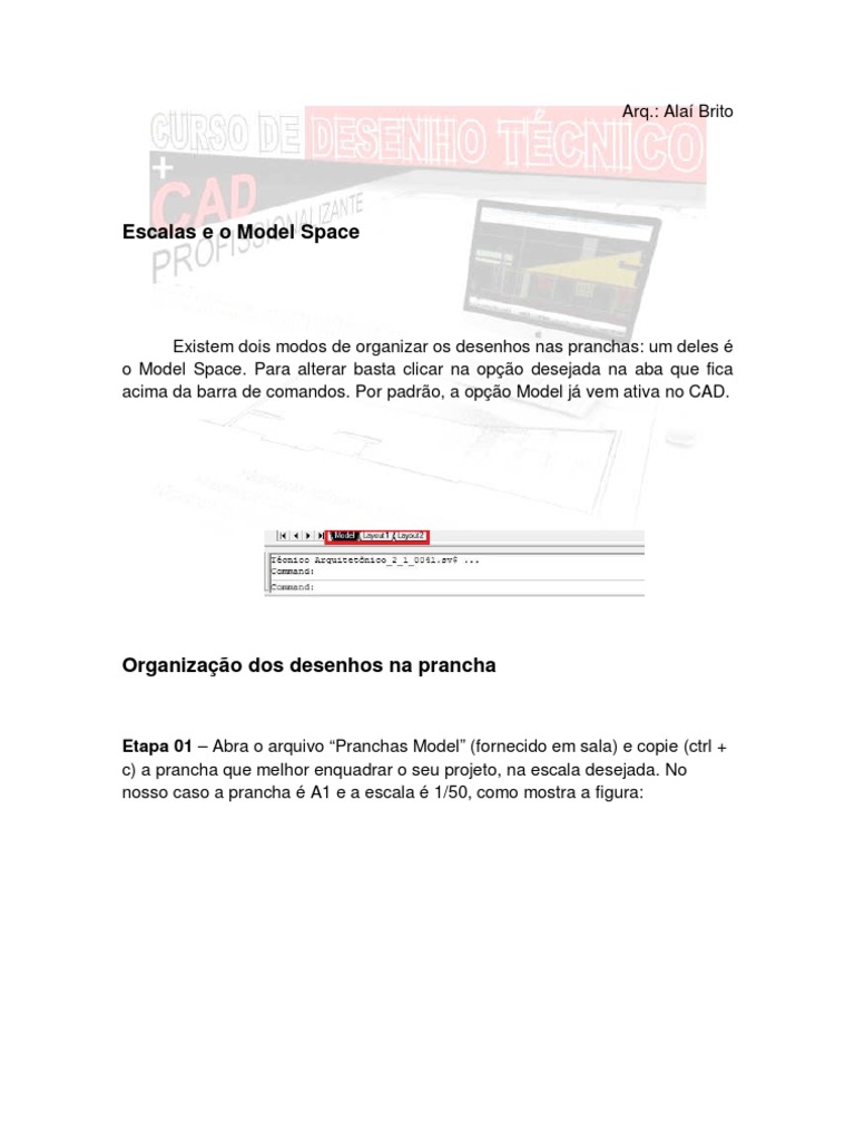 Model Space Paper Space Layout Scalas AutoCAD | Download grátis PDF ...