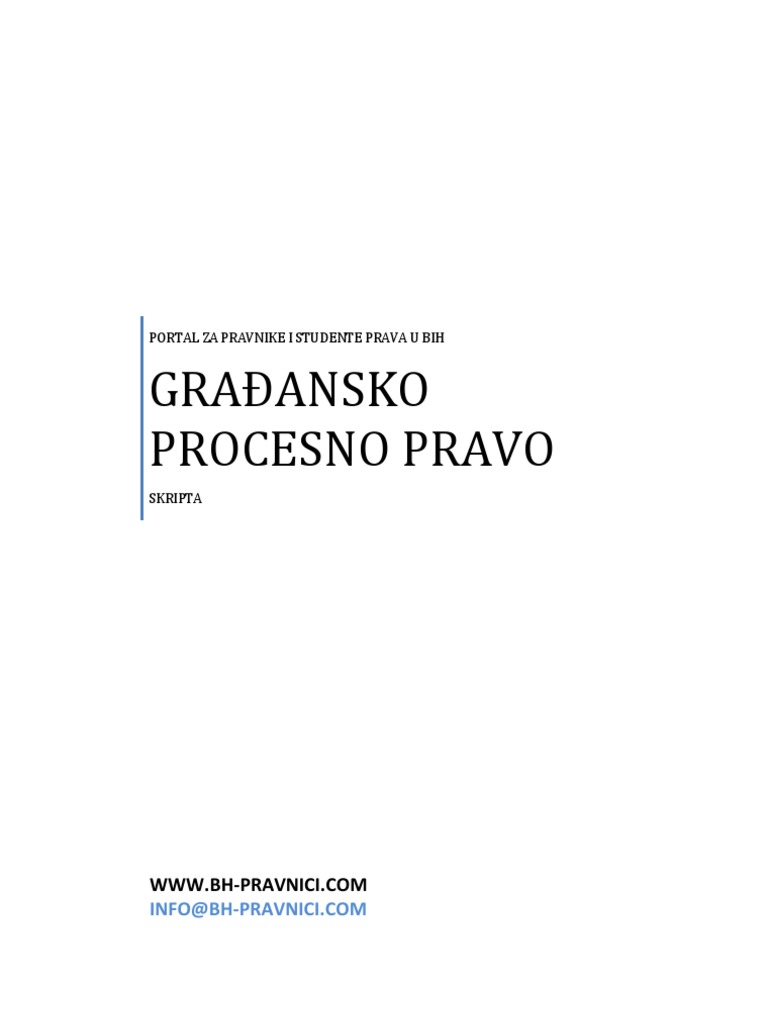 Gradjansko Procesno Pravo - Skripta PR | PDF