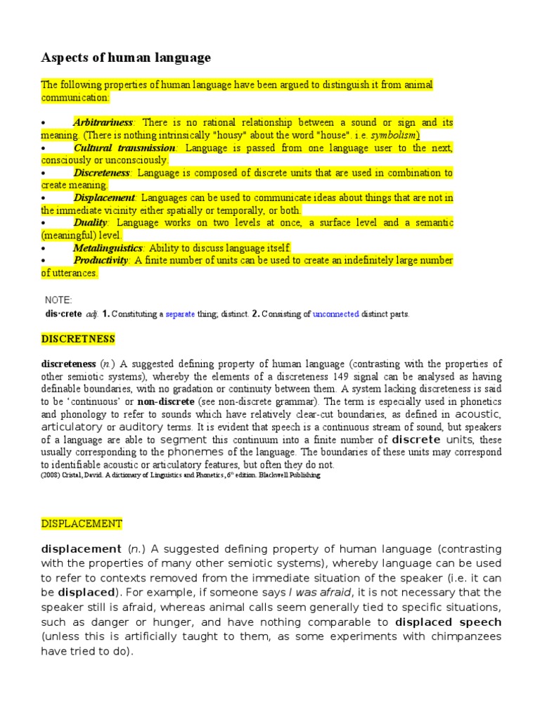 Aspects of Human Language | PDF | Linguistics | Word