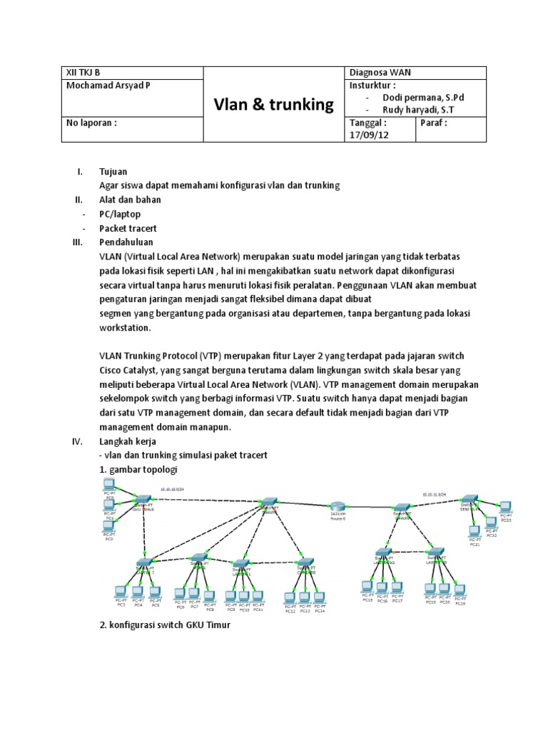 Laporan Vlan Dan Trunking | PDF | Komputer
