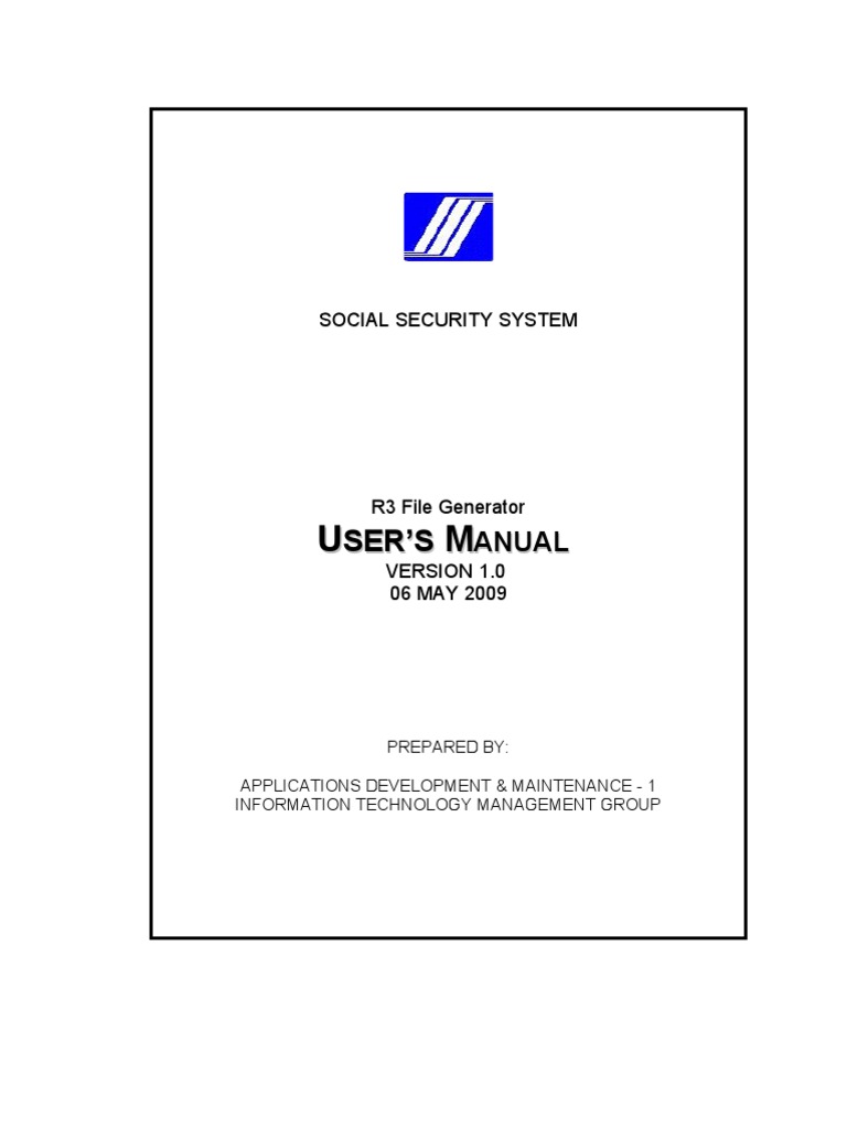SSS R3 File Generator User Manual | PDF | Operating System Families ...