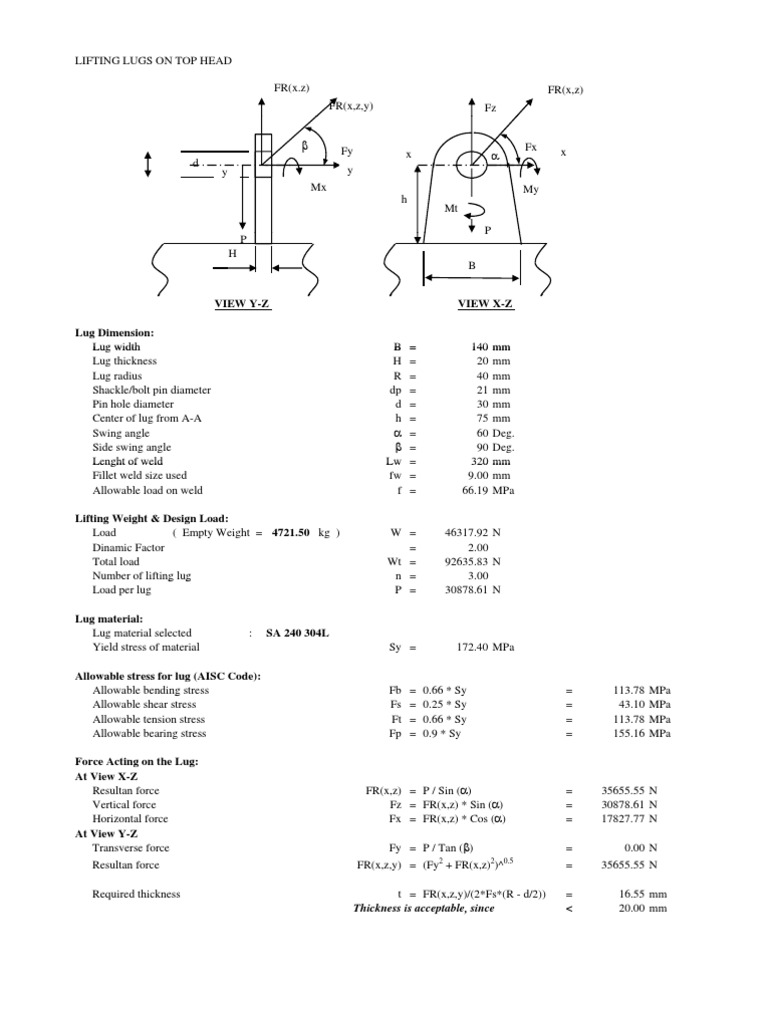 Lifting Lugs | PDF | Solid Mechanics | Nature