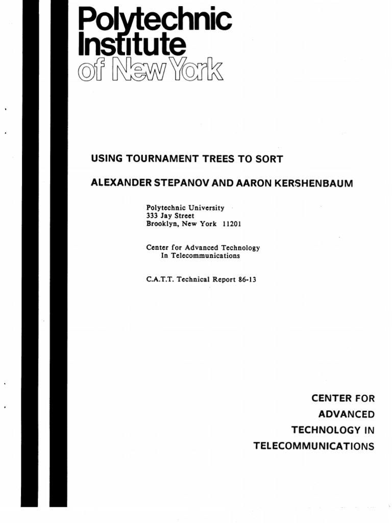 Tournament Trees | PDF | Algorithms | Logarithm