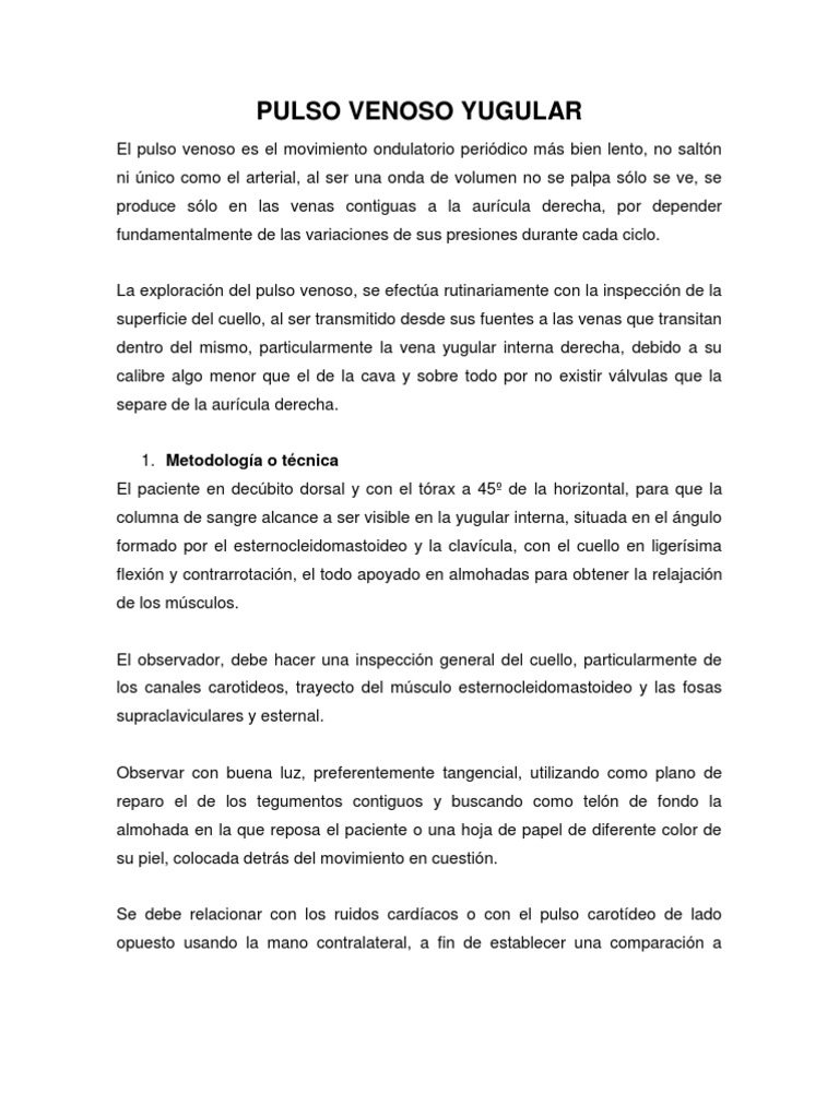 Pulso Venoso Yugular | PDF | Ventrículo (corazón) | Diástole