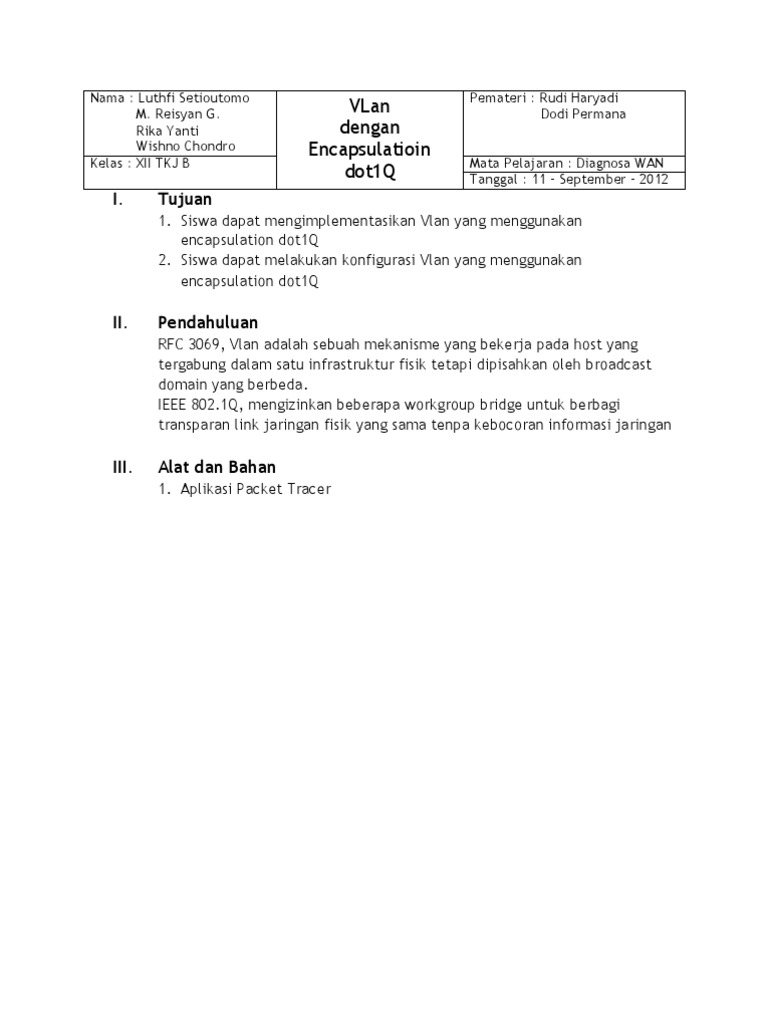 Implementasi VLAN dengan Dot1Q | PDF