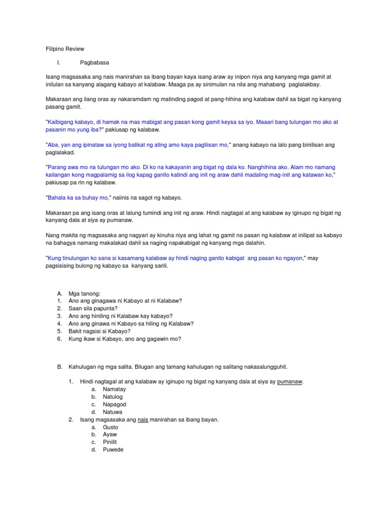 Filipino Review | PDF