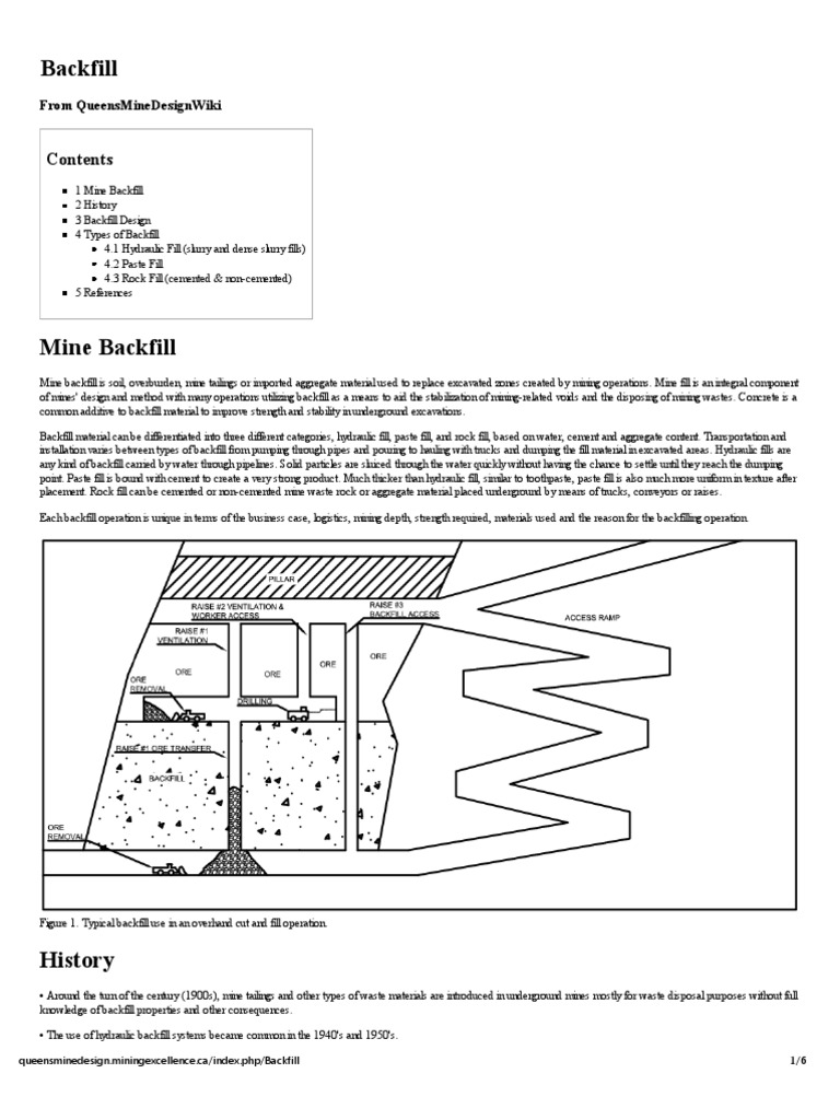 Backfill - QueensMineDesignWiki | PDF | Mining | Cement