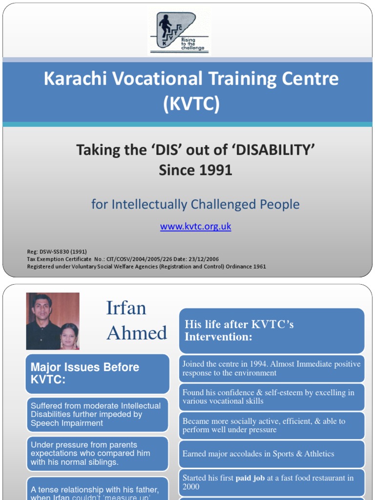 KVTC - An Introduction | PDF | Intellectual Disability | Pakistan