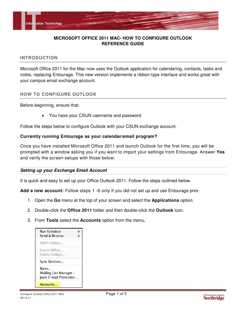 Microsoft Office 2011 Mac-How To Configure Outlook Reference Guide ...