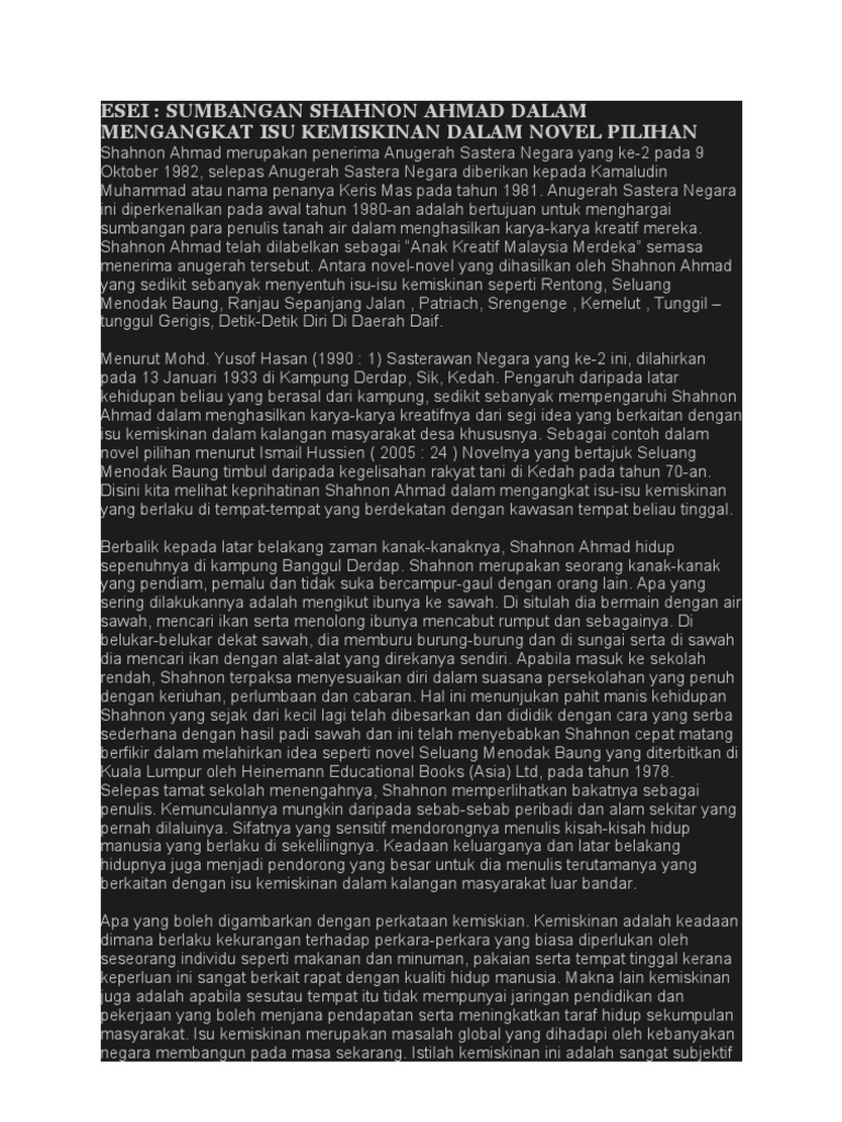Shahnon AHmad | PDF