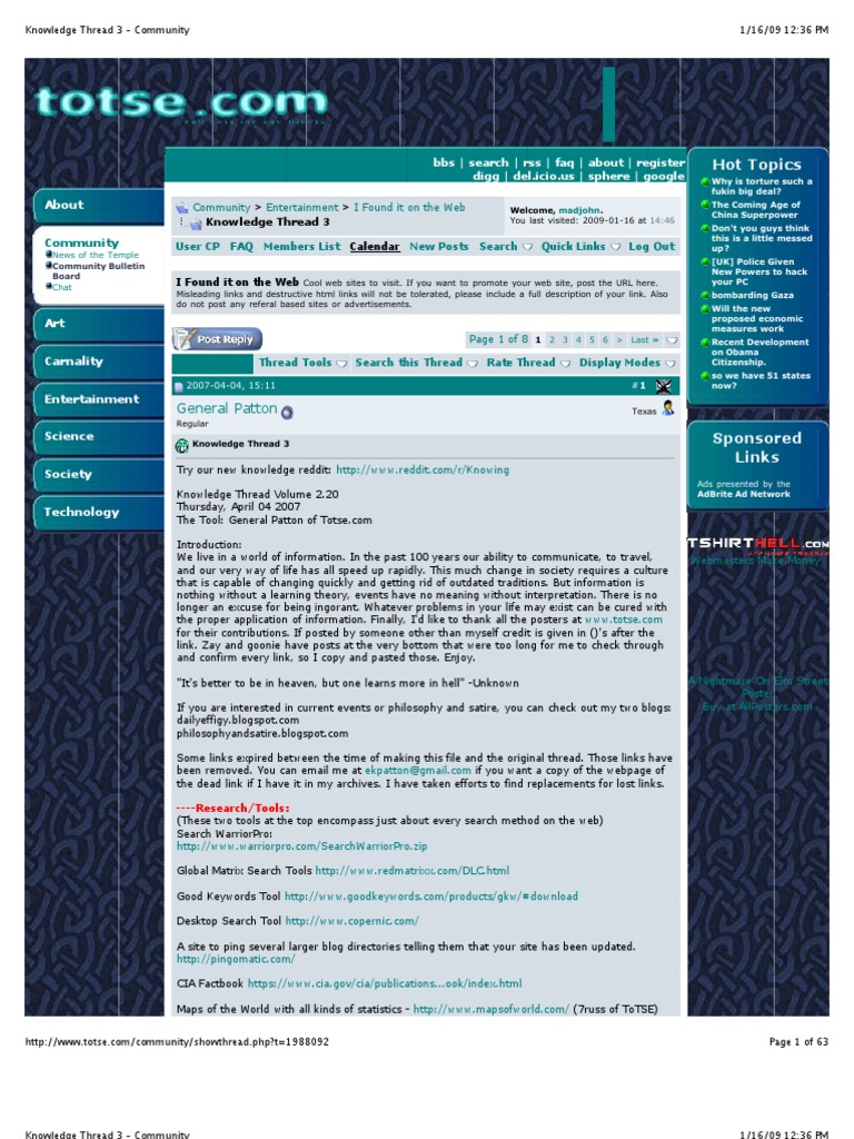 Totse Knowledge Thread 1 | PDF | Search Engine Optimization | World ...
