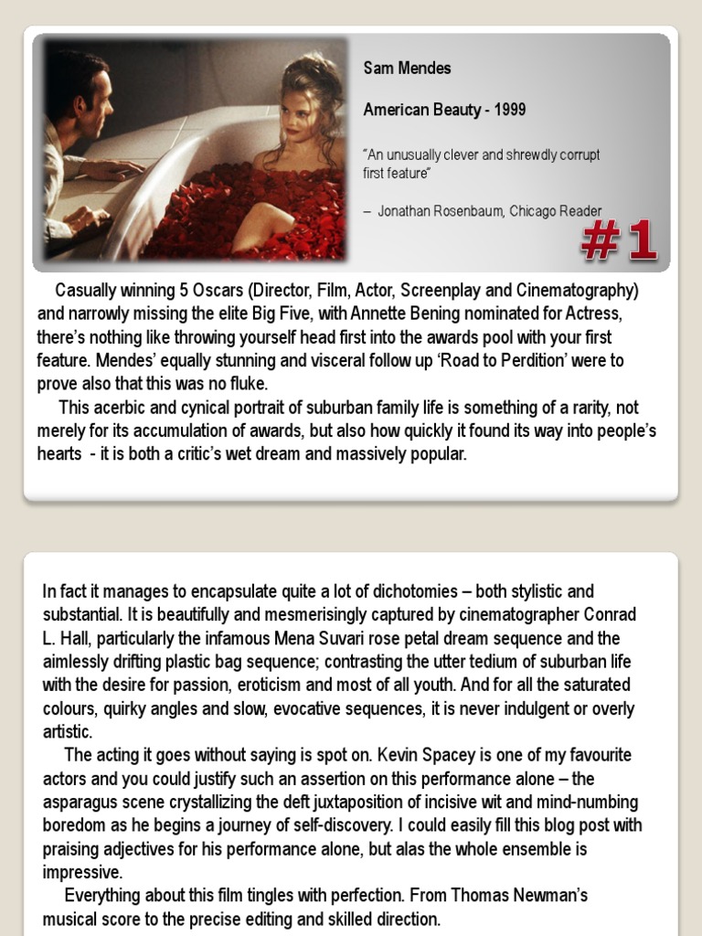 Sam Mendes American Beauty - 1999 | PDF | Cinema | Leisure