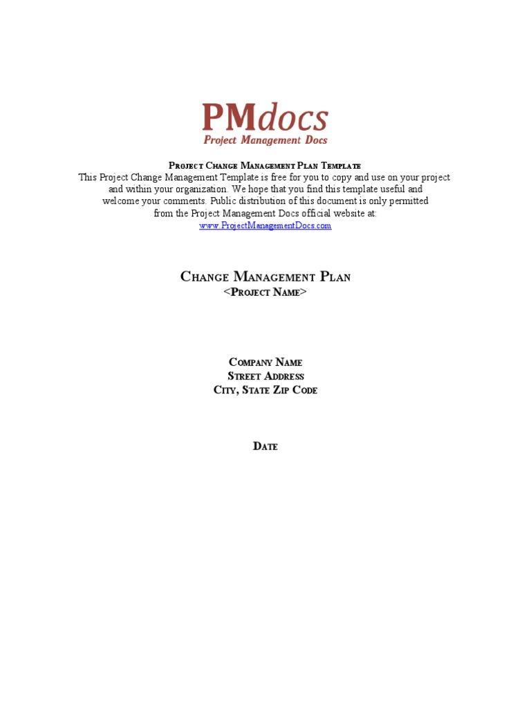 Change Management Plan Template | PDF | Change Management | Project Manager