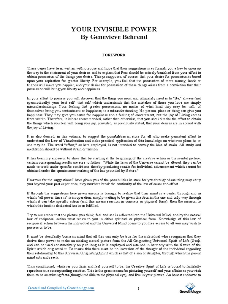 Your Invisible Power | Matter | Mind