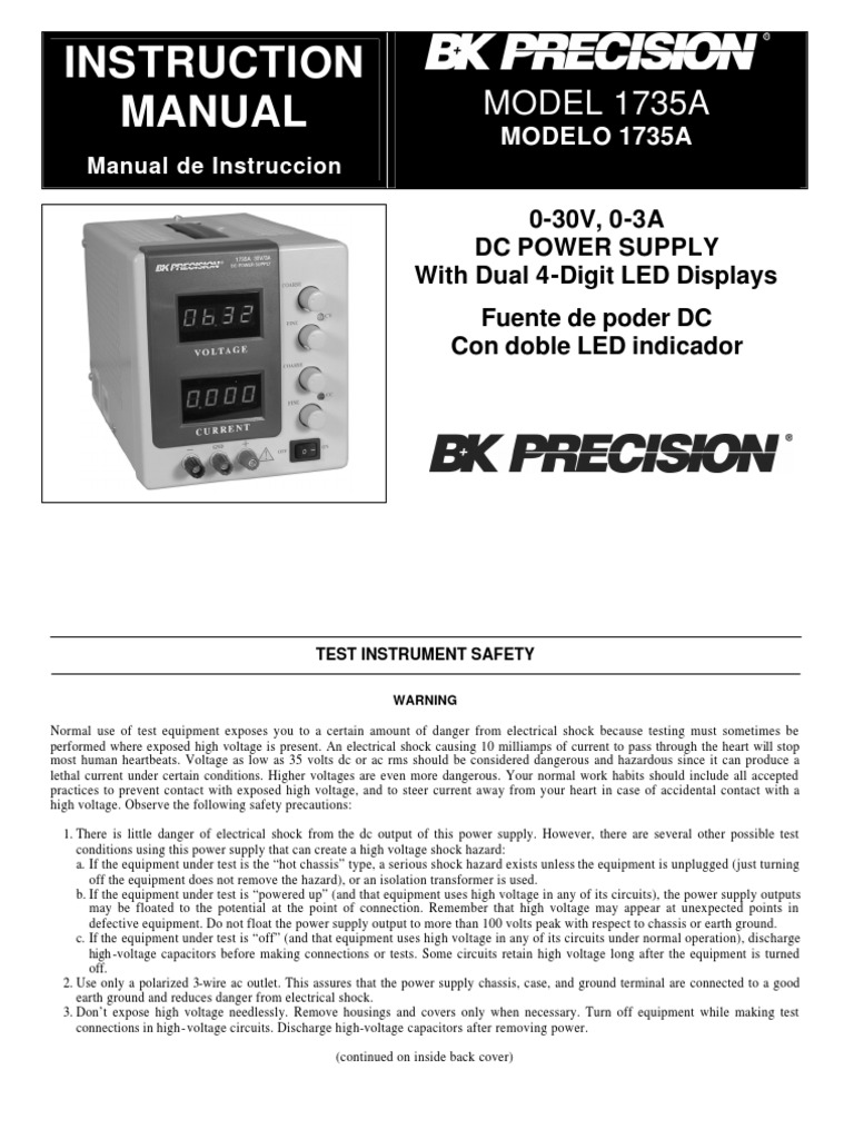 1735A Manual | PDF | Power Supply | Battery Charger