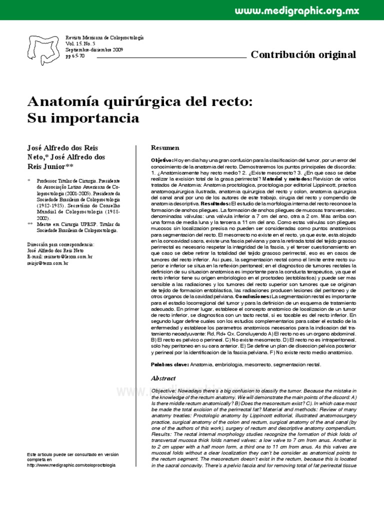 Anatomia Quirurgica Recto | PDF | Recto | Peritoneo